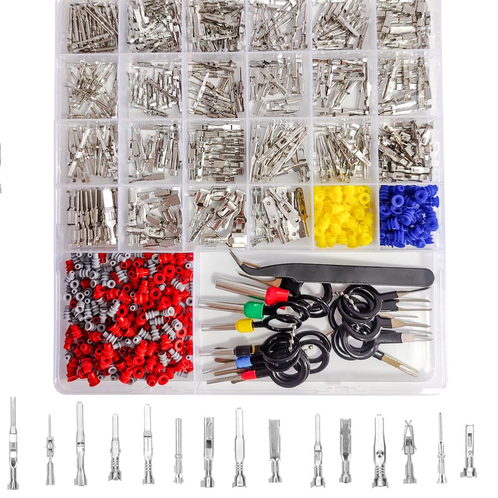 25Types Connector Pins Kit Terminal Pin Automotive Car Electrical 1/1.5 ...