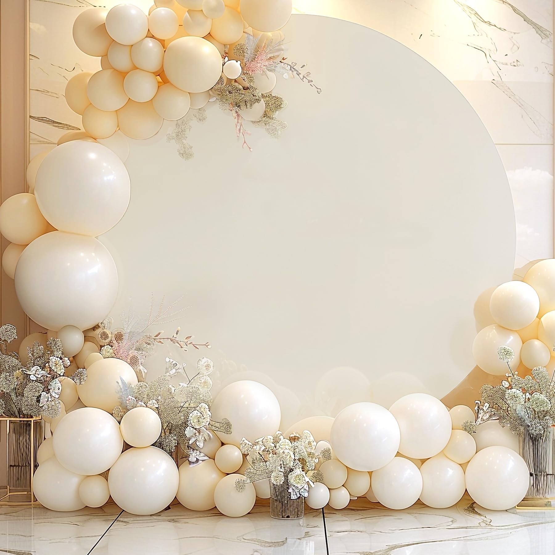 Amazon.com : Haefoo 7.2FT White Round Backdrop Cover for 5 to 7.2ft ...