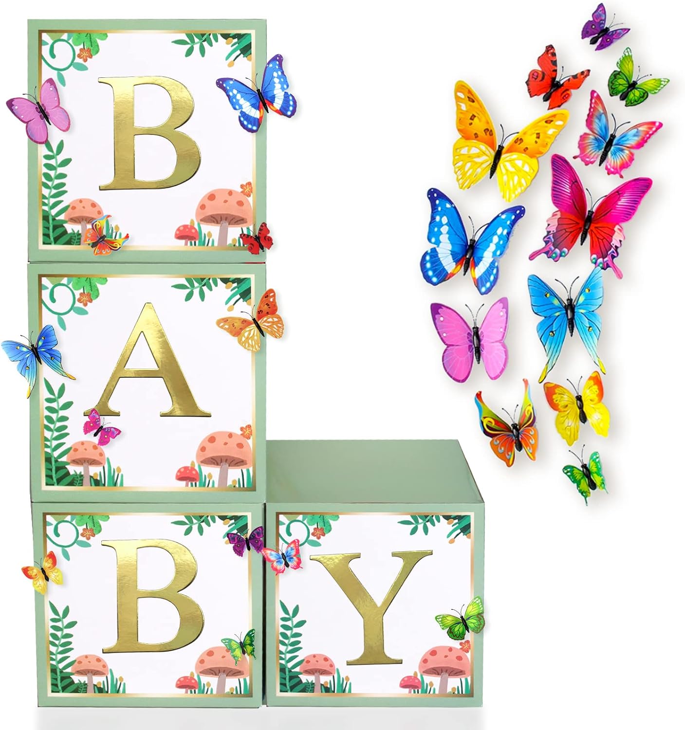 Buy Baby Shower Decorations for Girl Sage Green Baby Block Box with ...