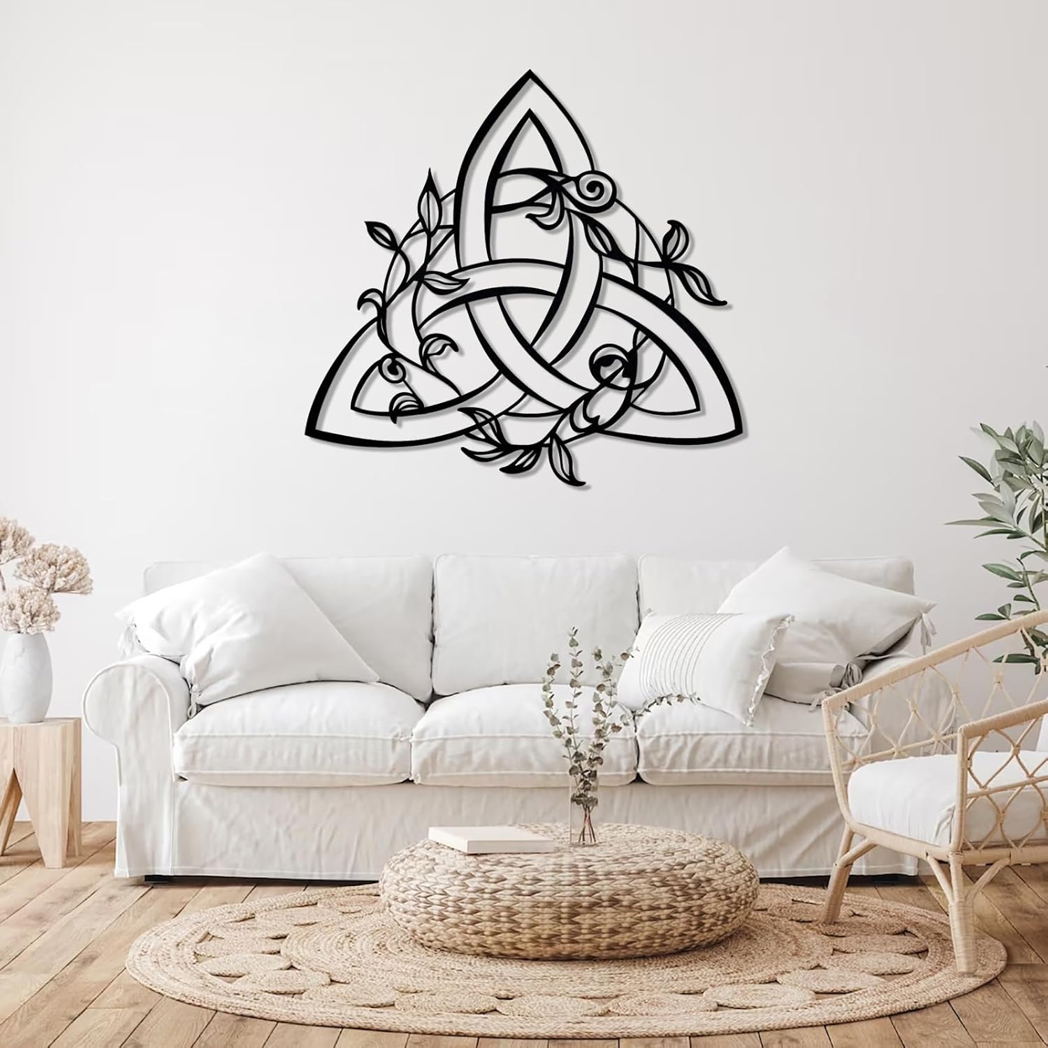 Amazon.com: ICEWQOQU Celtic Trinity Knot Metal Wall Decor, Floral ...