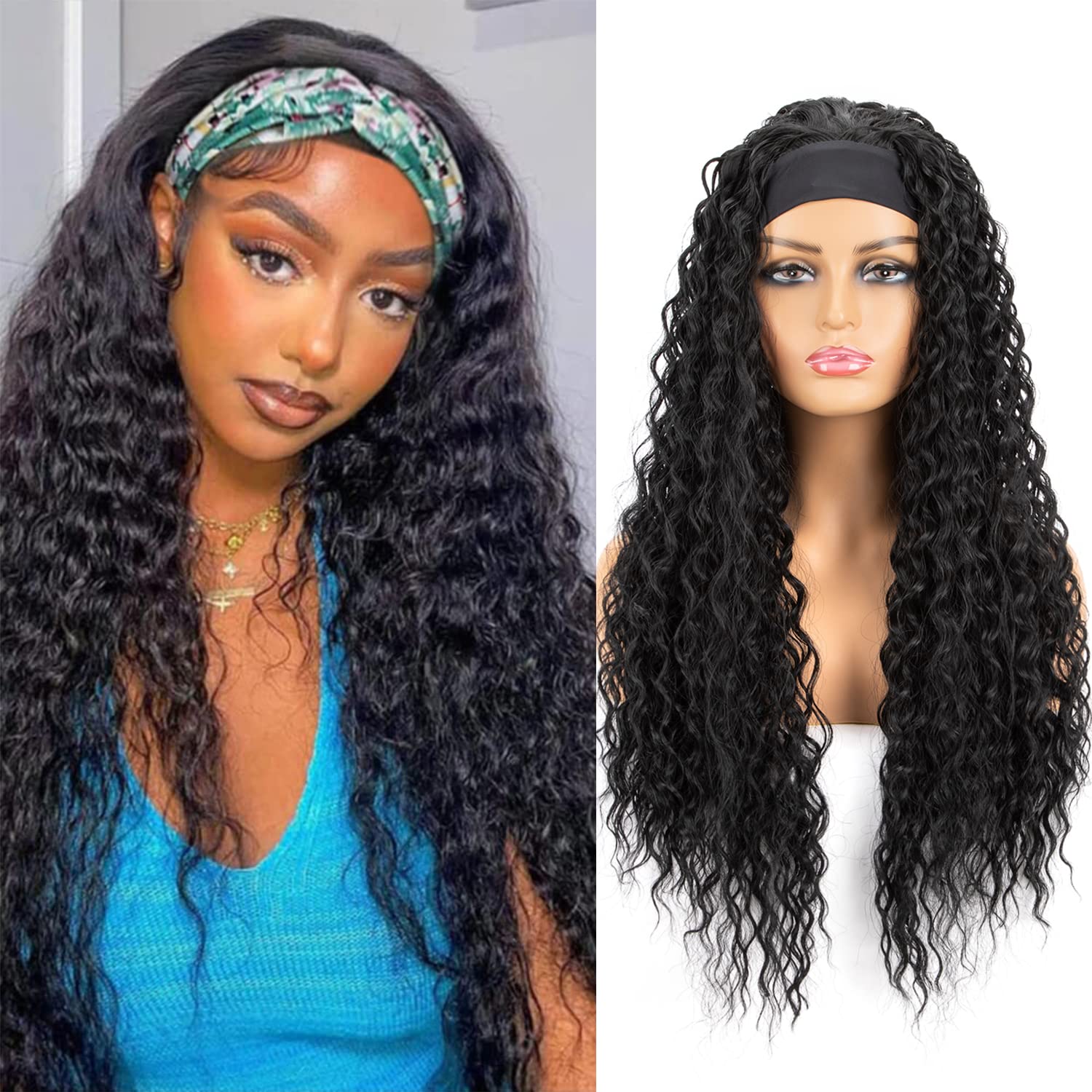 Amazon.com : Headband Wig - JStineke Headband Wigs for Black Women ...