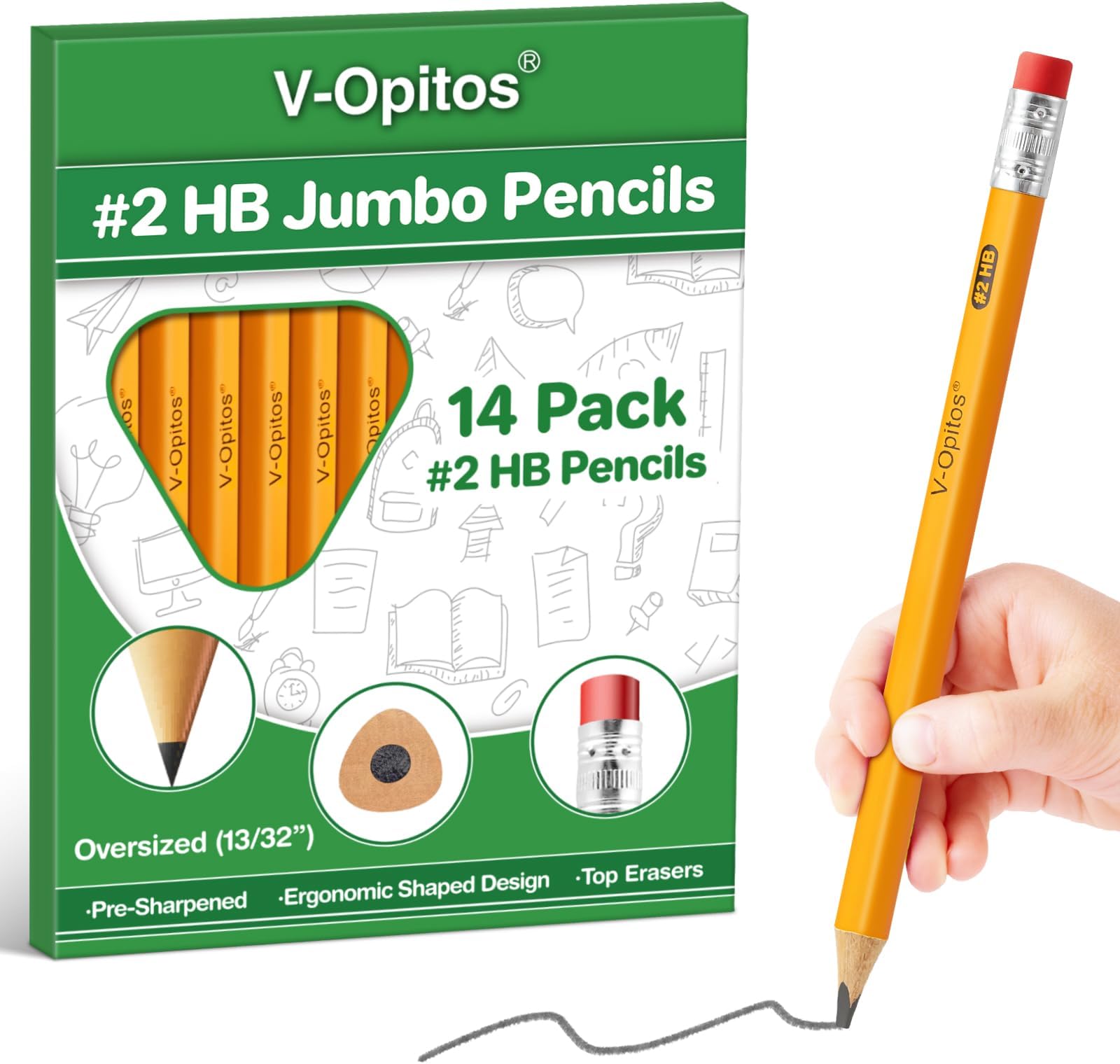 Amazon.com : Jumbo Party Pencils, suitable for beginner writers ...