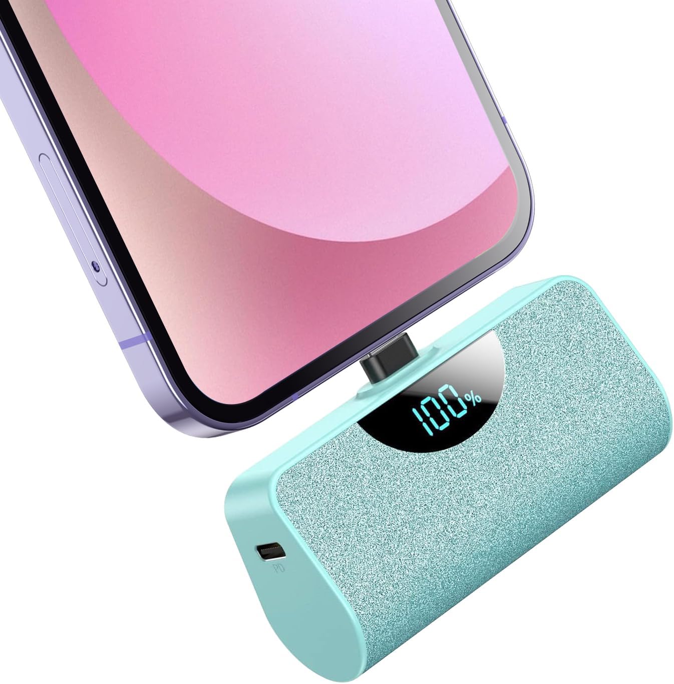 Amazon.com: Small Portable Charger for iPhone 5200mAh, 20W PD Fast Charging Power Bank, LCD ...