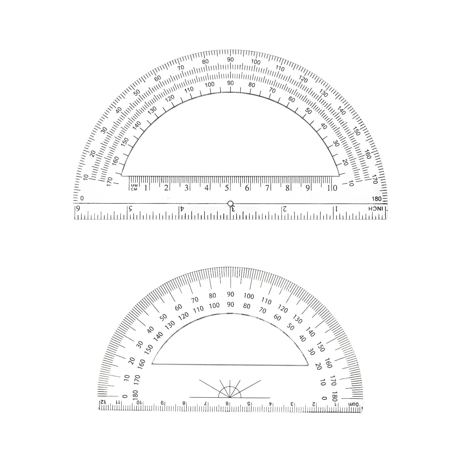 Snapklik.com : Zotemo Plastic Protractor, 6 Inch And 4.7 Inch Clear ...