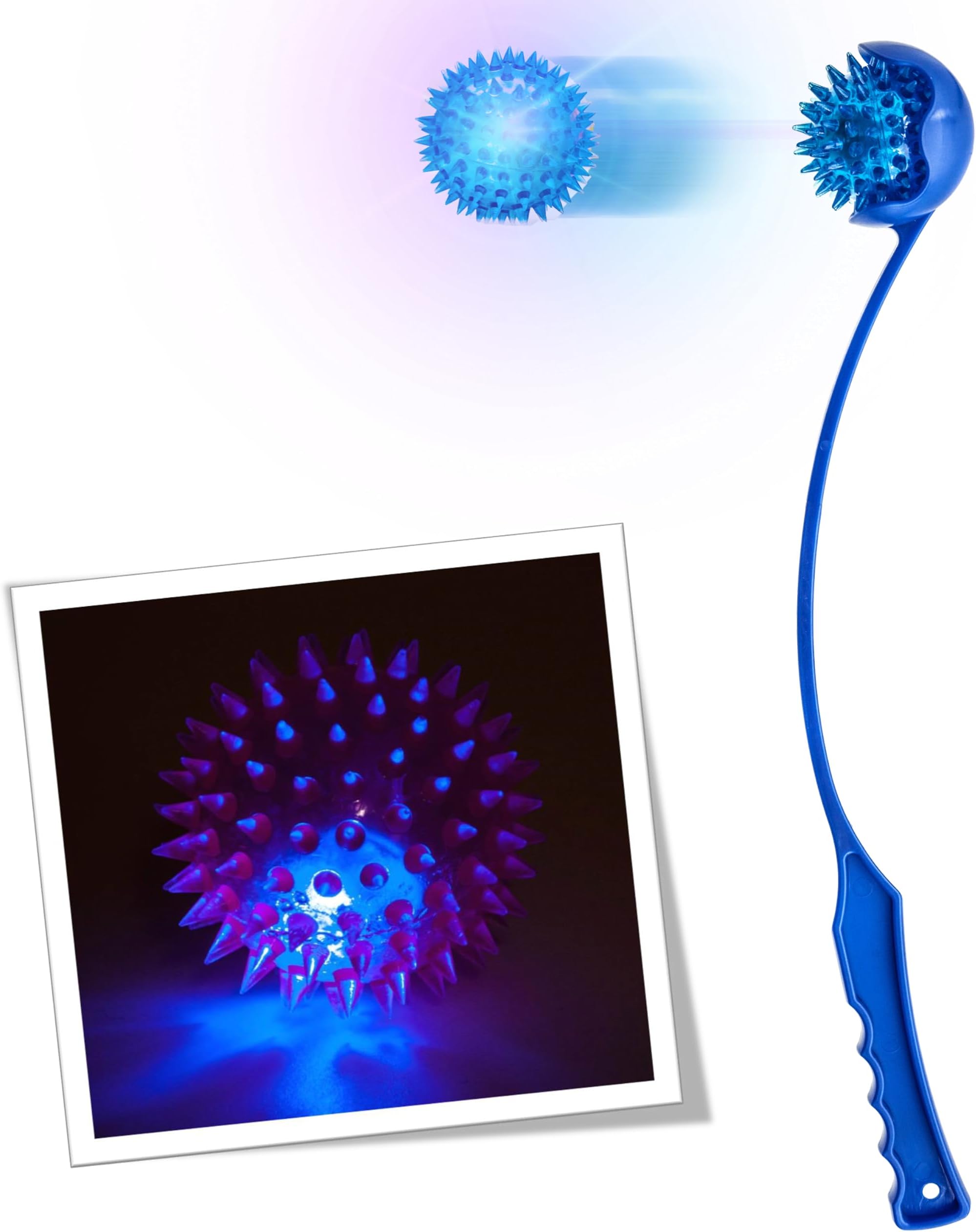 Petopedia 1 x LIGHT UP Dog Ball Thrower Dog Ball Launcher (46 cm) Long ...