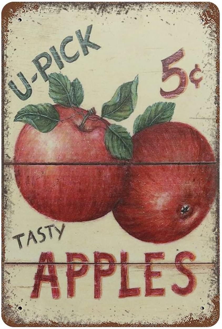 Amazon.com: PICK Tasty Apples 5 Cents Retro Vintage Metal Tin Signs ...