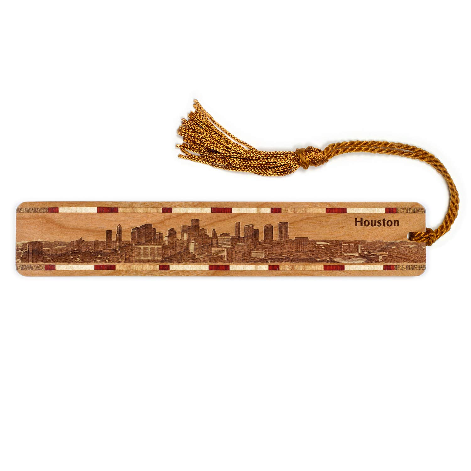 Amazon.com: Houston Texas City Skyline Engraved Wooden Bookmark with ...