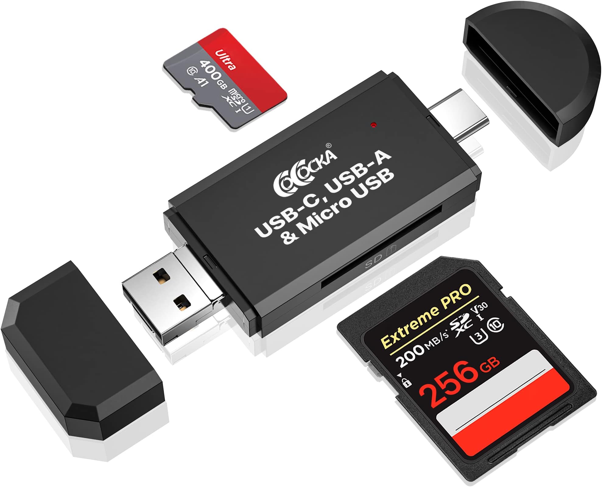 Amazon.com: COCOCKA C Memory Card Reader, 3-in-1 Micro to C OTG Adapter ...