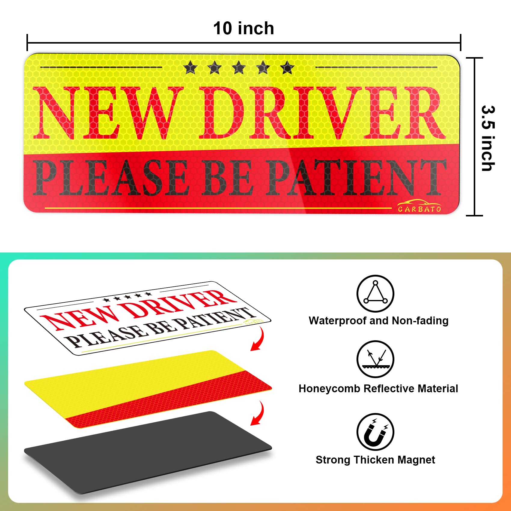 Snapklik.com : CARBATO New Driver Magnet For Car - High Reflective ...