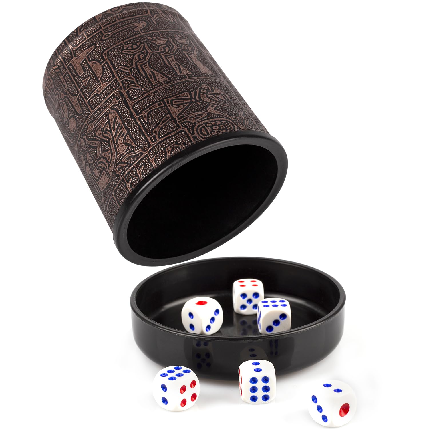 Dncvb Leatherette Dice Cup, PU Leather Dice Cup Including 6 Dices, Dice ...
