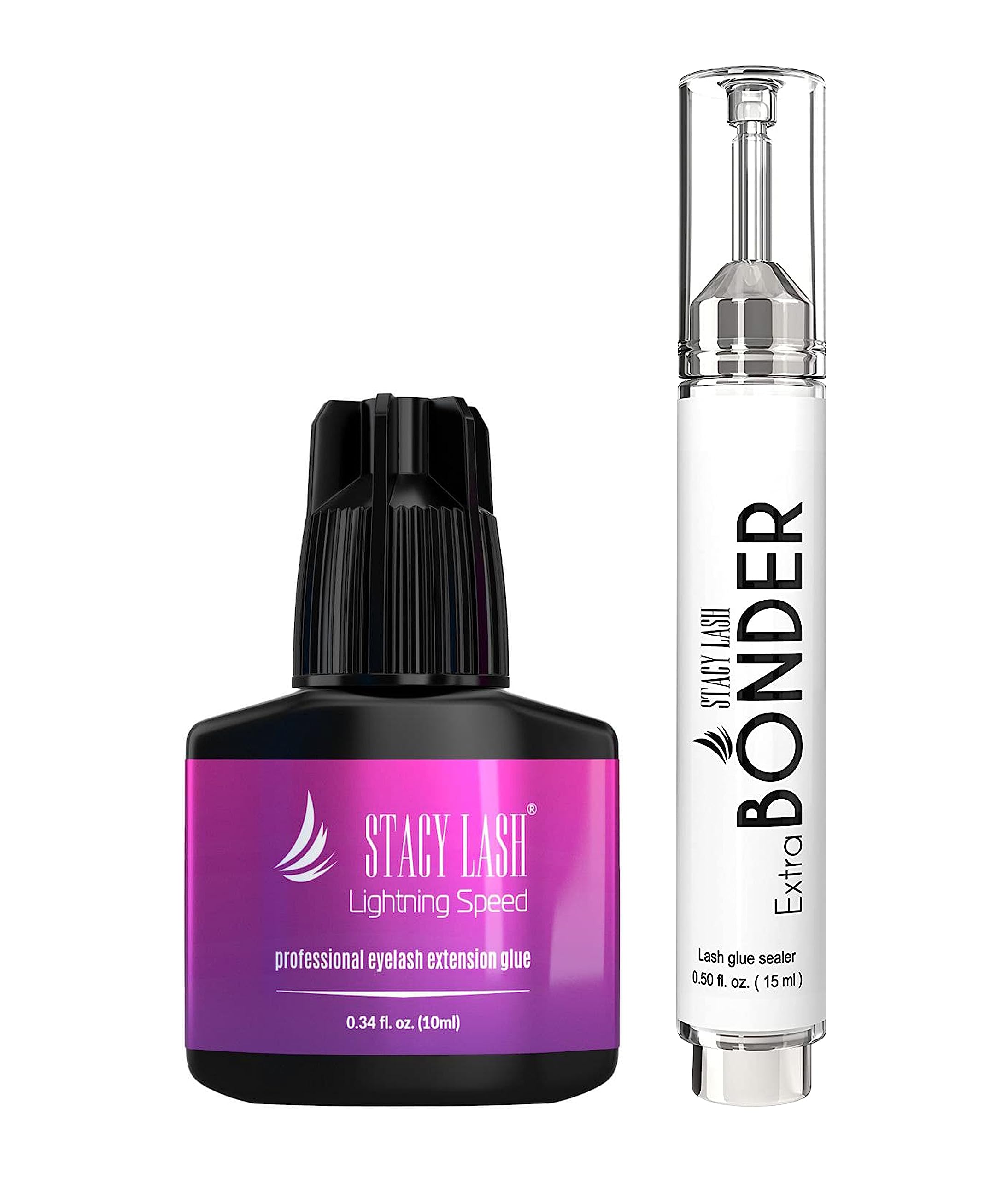 Amazon.com: Lightning Speed Eyelash Extension Glue 10ml & Extra Bonder ...
