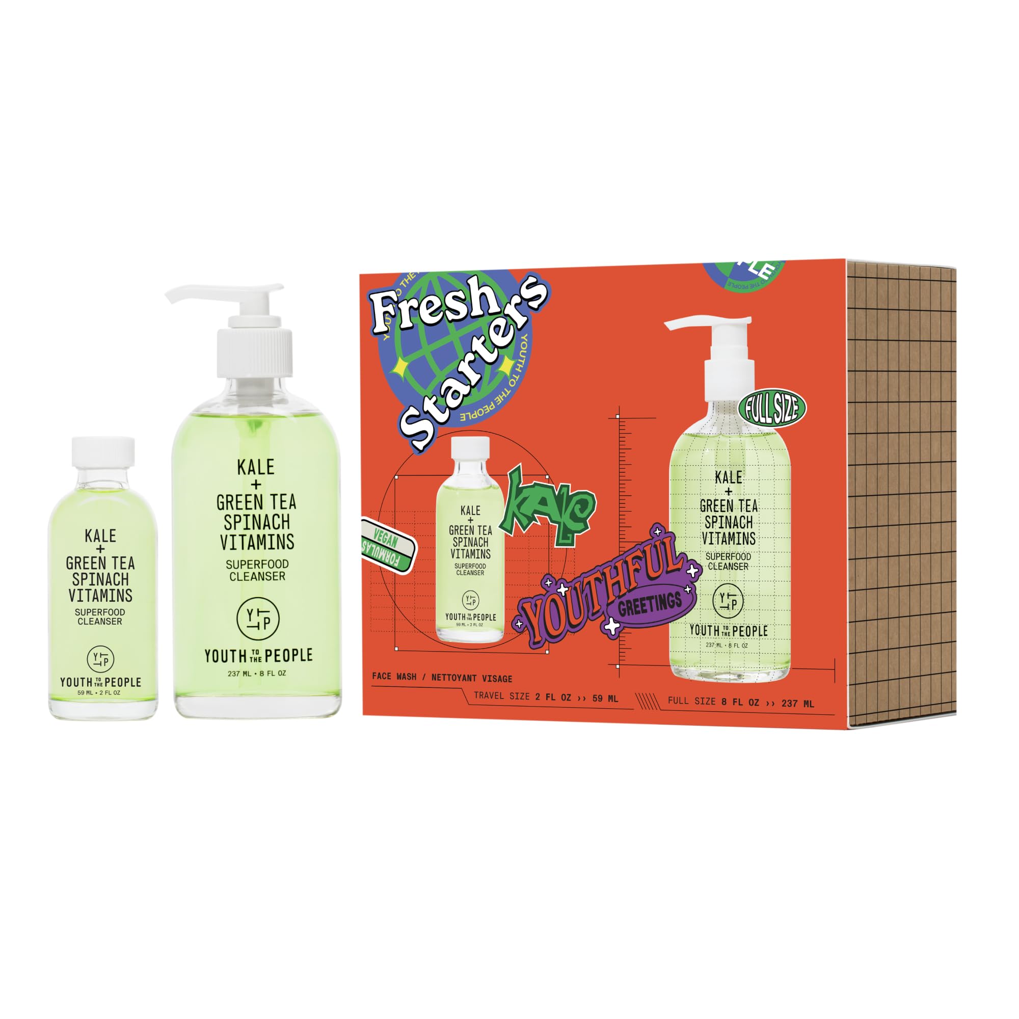 YTTP Home + Away Superfood Facial Cleanser Gift Set - Full + Refill ...