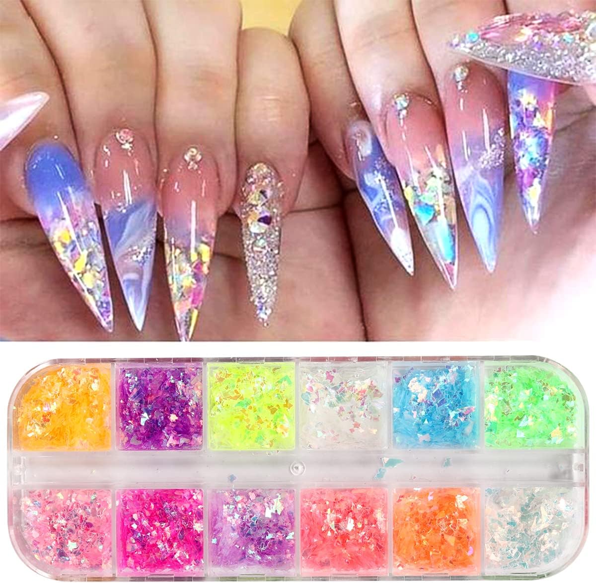 Amazon.com: Chrome Nail Powder Reflective Glitter Magic Metallic Mirror ...