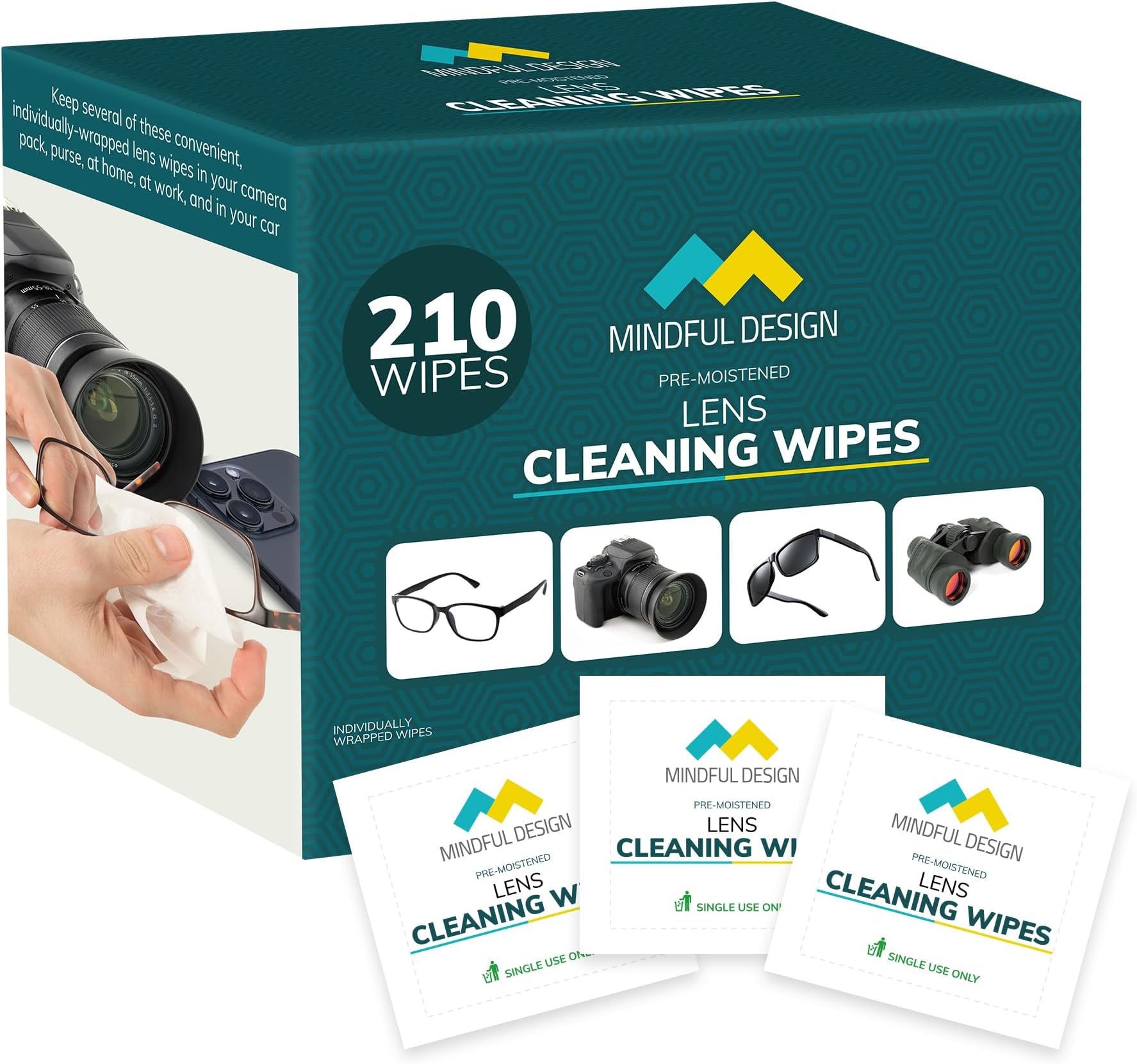 Amazon.com: Mindful Design Lens Cleaning Wipes for Eyeglasses, 210ct ...
