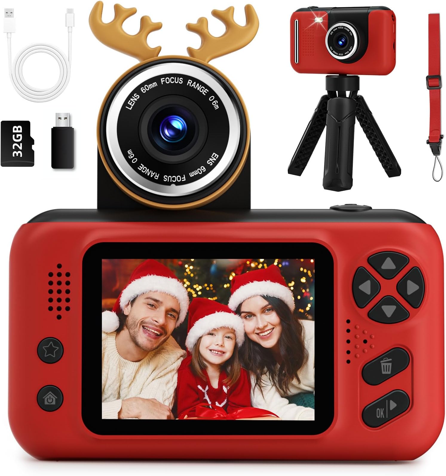 Amazon.com : Kids Camera Toddler Toys for Girls Boys, YEEHAO 32MP Dual ...