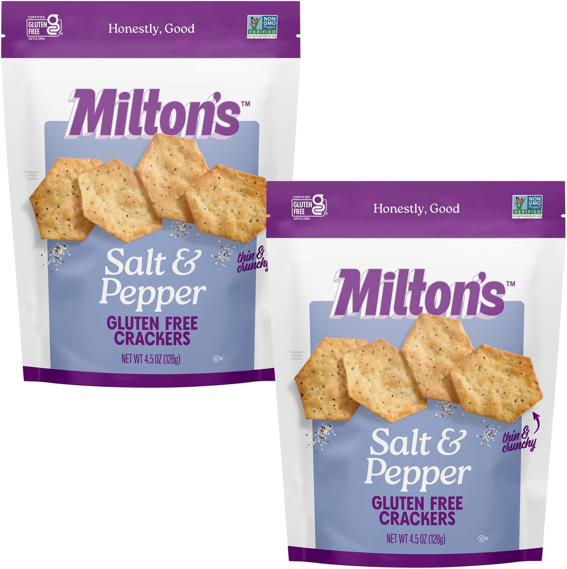 Amazon.com: Milton's Crispy Sea Salt Baked Crackers, Gluten Free & Non ...