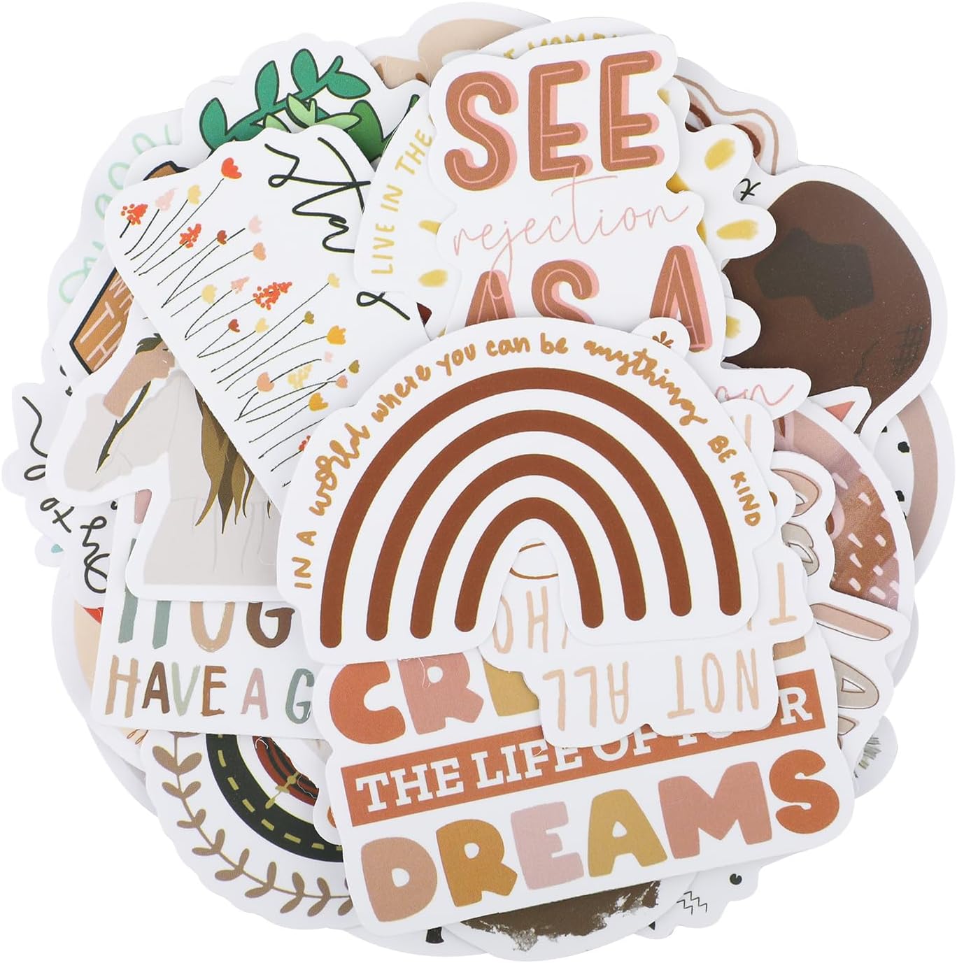 Amazon.com: 50PCS Aesthetic Boho Stickers, Encourage Motivate Inspiring ...