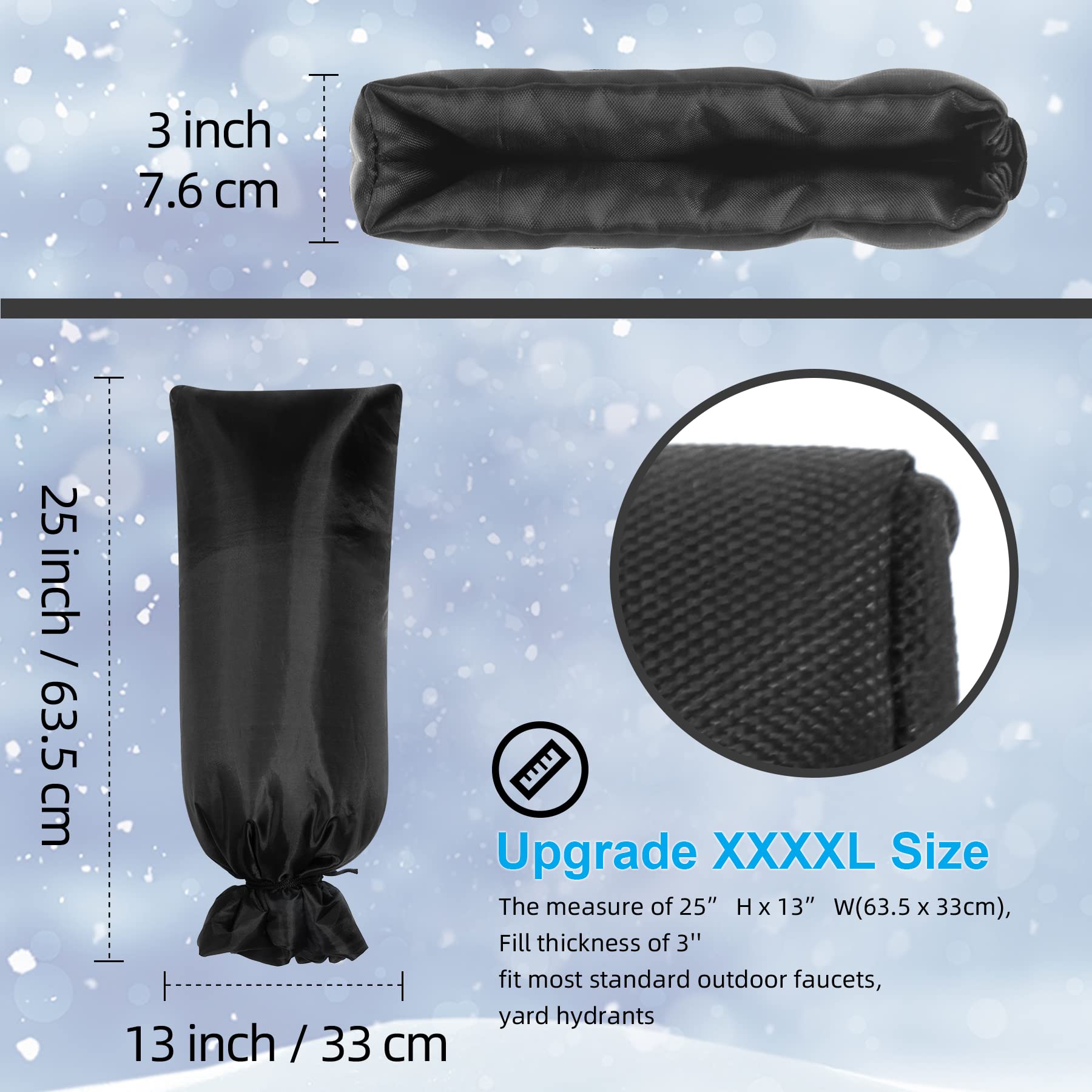 Snapklik.com : 2 Pack Outdoor Faucet Covers For Winter, 13" W X 25" H ...