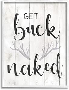 Amazon.com: Stupell Industries Country Get Buck Naked Text Design ...