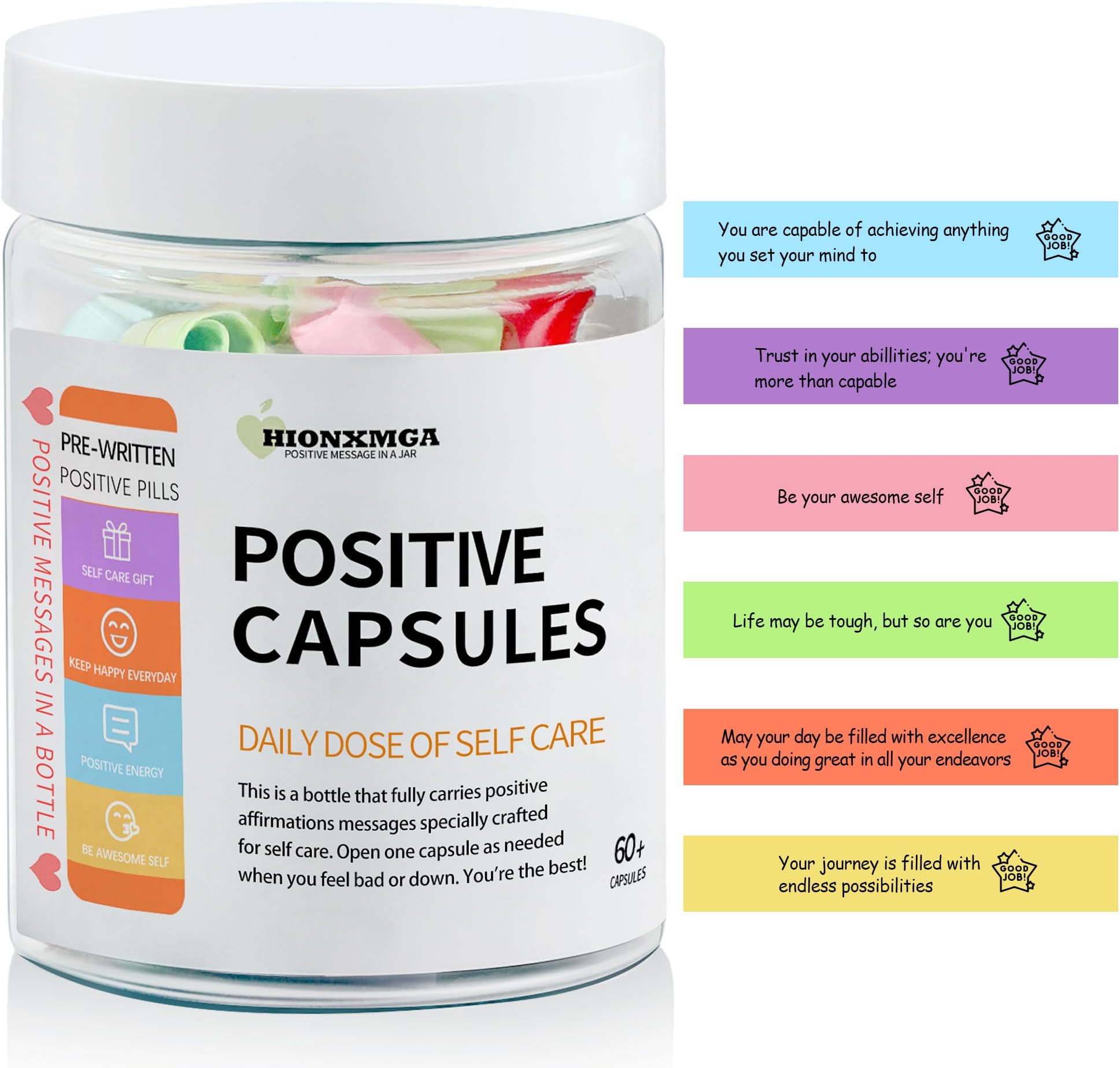 Amazon.com: Hugs & Joy Friendship Capsules in a Bottle – 60 Joyful ...