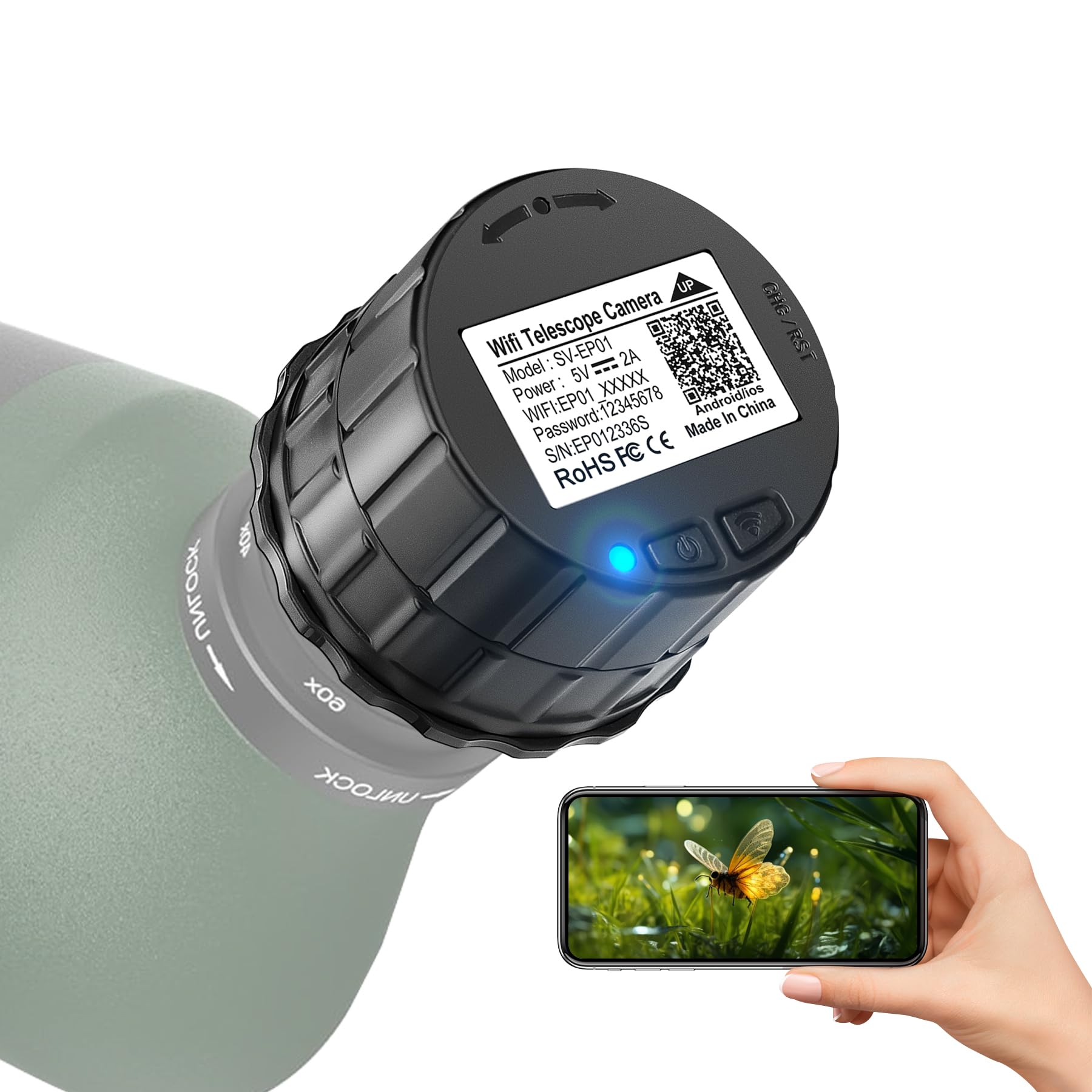 Amazon.com : 32GB WiFi Telescope Camera Eyepiece: Wireless Electronic ...