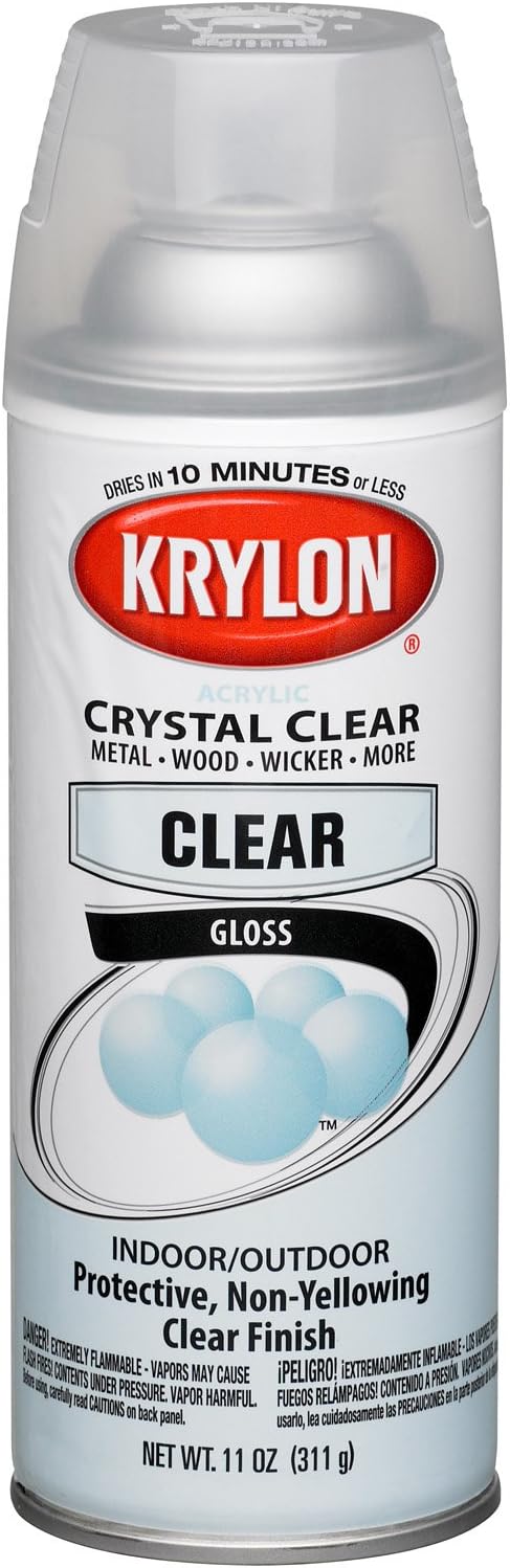 Krylon K05130100 Decorator Crystal Clear Gloss Finish Spray Paint (Pack ...