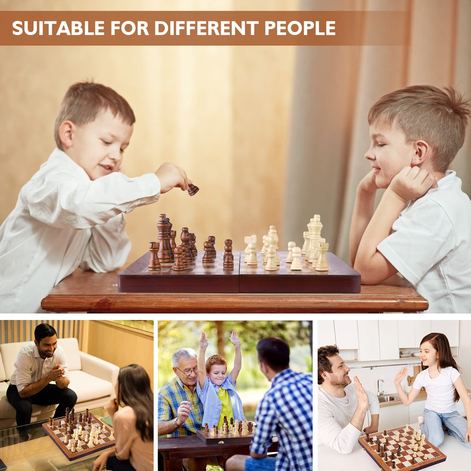 Peradix Chess Board Sets for Adults and Kids, Magnetic Wooden Chess Set ...