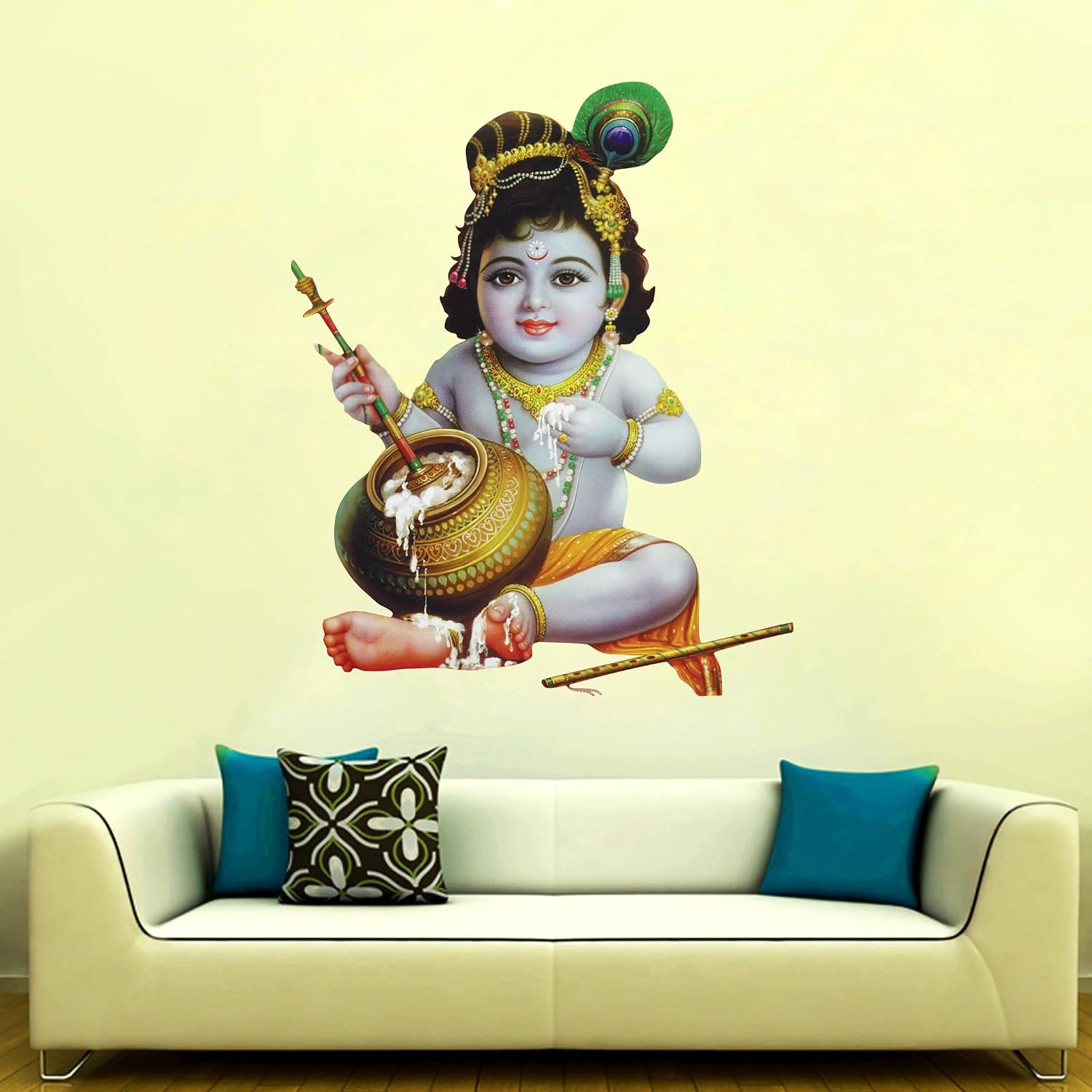 Delight Art Little Shree Krishna Design Wall Sticker Size - (56 * 47 ...