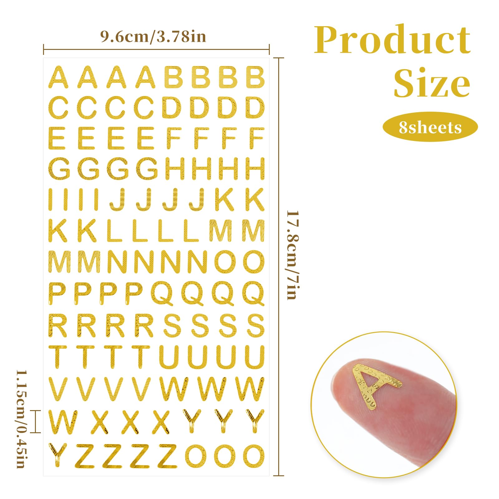 Snapklik.com : Gold Letter Stickers, 840 Pieces, Glitter, PVC ...