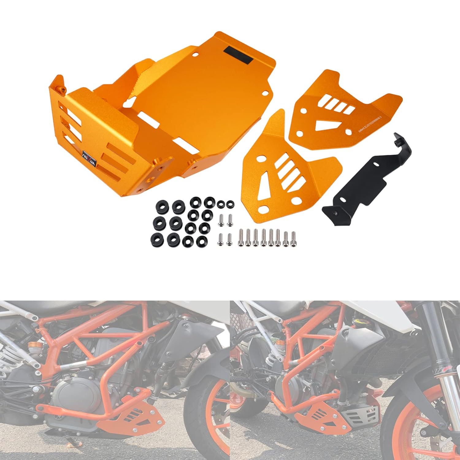 NICECNC Orange Engine Guard Protector Bash Guard Sump Plate Compatible ...
