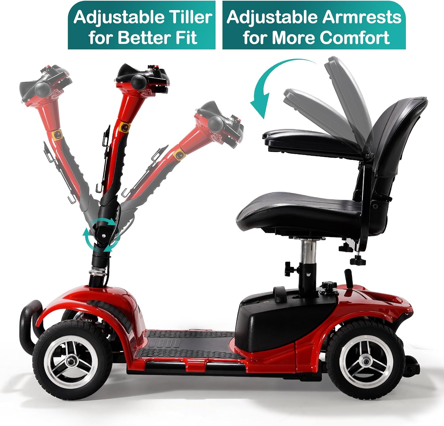 Scooter de movilidad de 4 ruedas plegable, scooter eléctrico de ...