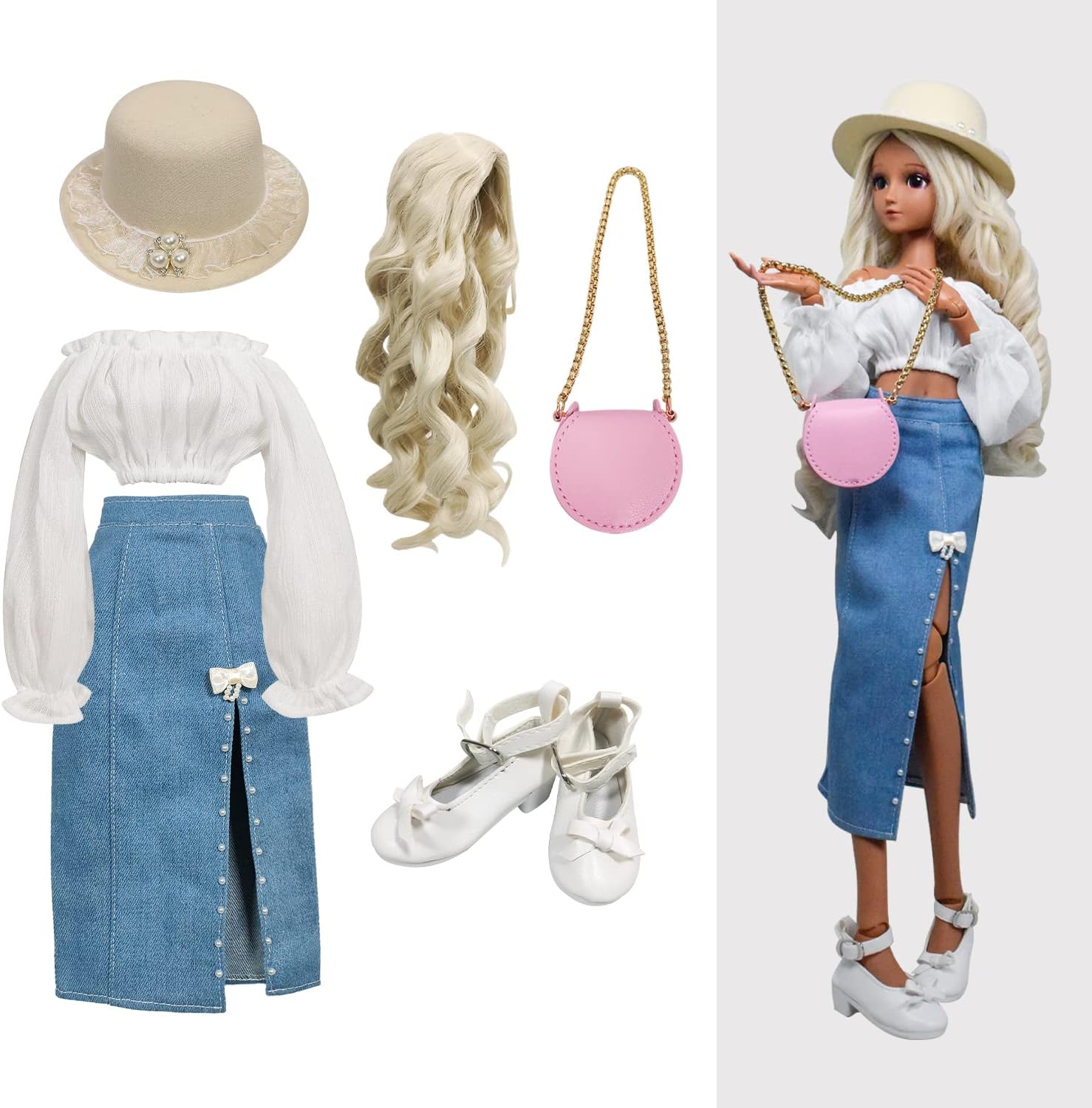 Proudoll 1/3 BJD Doll Clothes Outfit Set - Handcrafted Stylish Denim ...