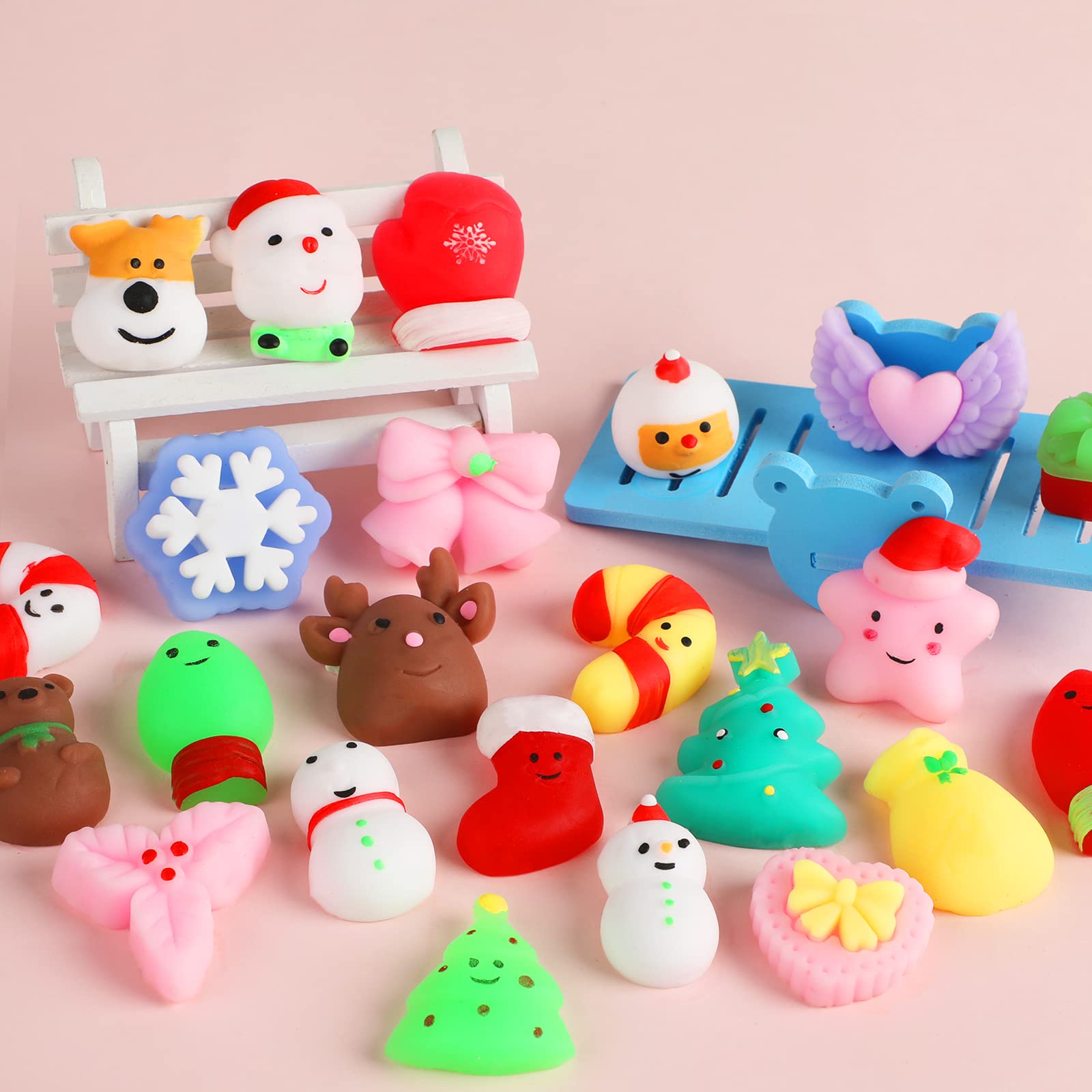 Snapklik.com : KINGYAO Squishy Fidget Toys, Mini Mochi Squishies 24 Pcs ...