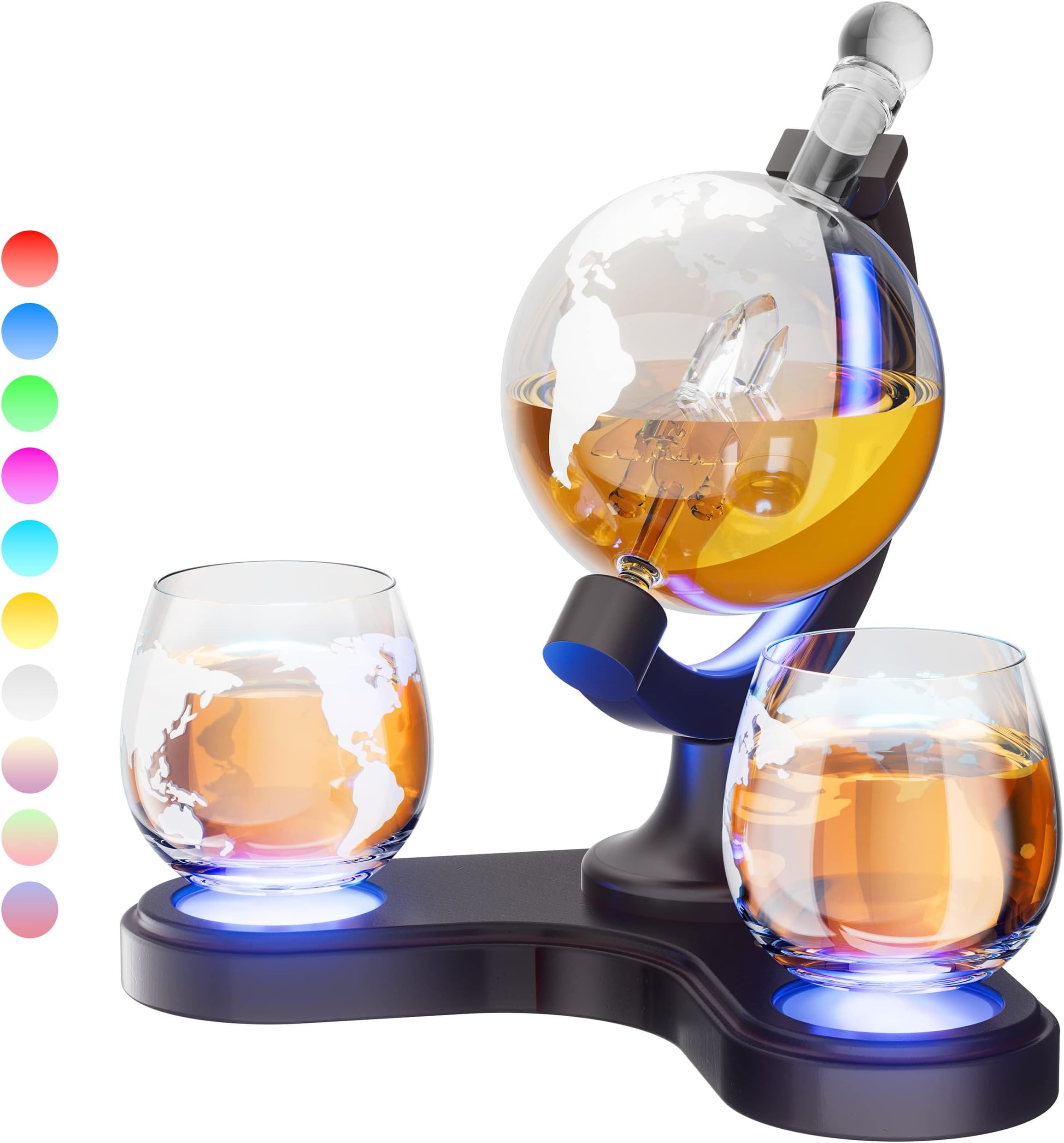 Amazon.com | Whiskey Decanter Diamond shaped With 2 Diamond Glasses ...