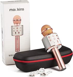 Amazon.com: Nevlers Rose Bluetooth Karaoke Microphone for Kids with ...