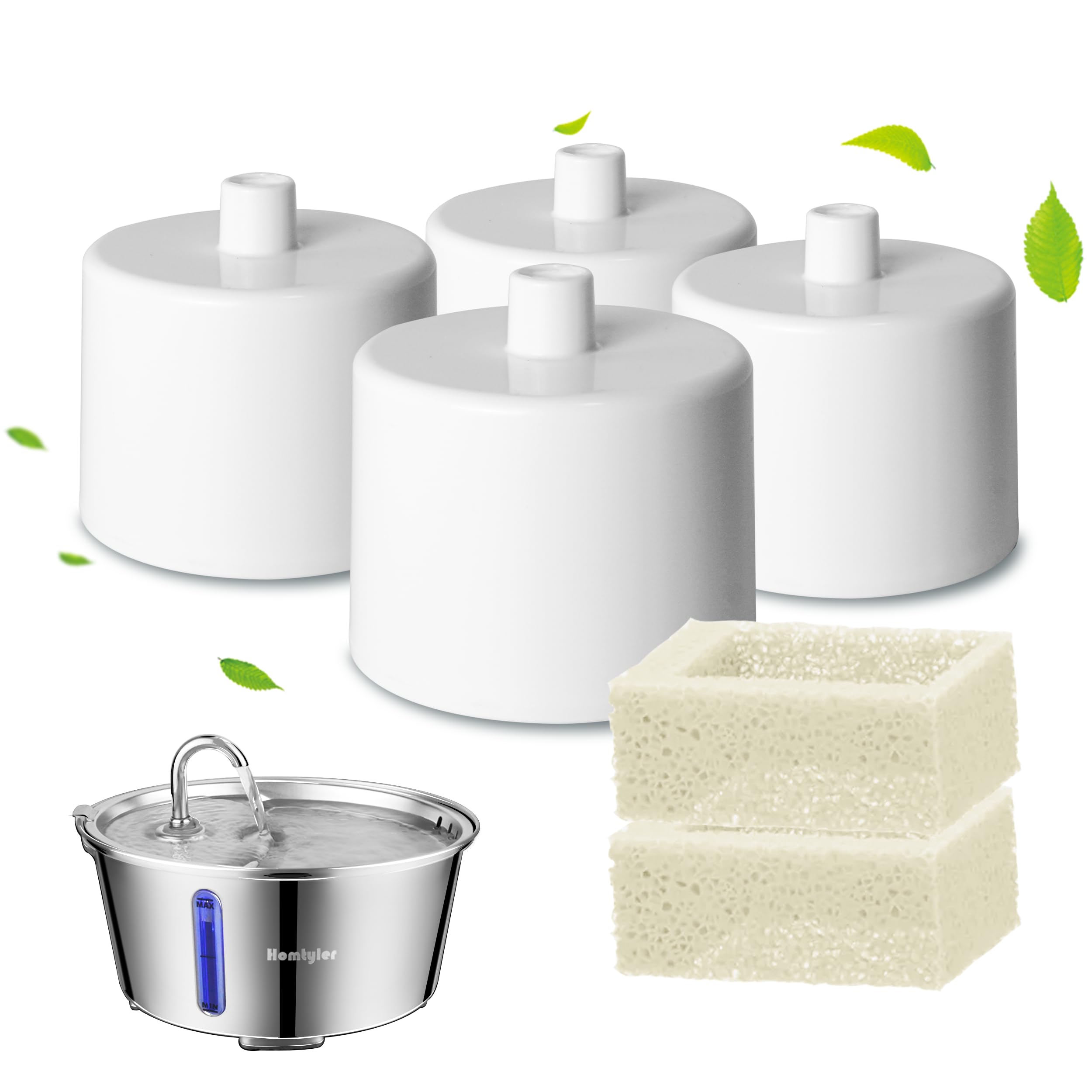 Stainless Steel Square Cat Water Fountain Filters 4 Pack Cat Fountain ...