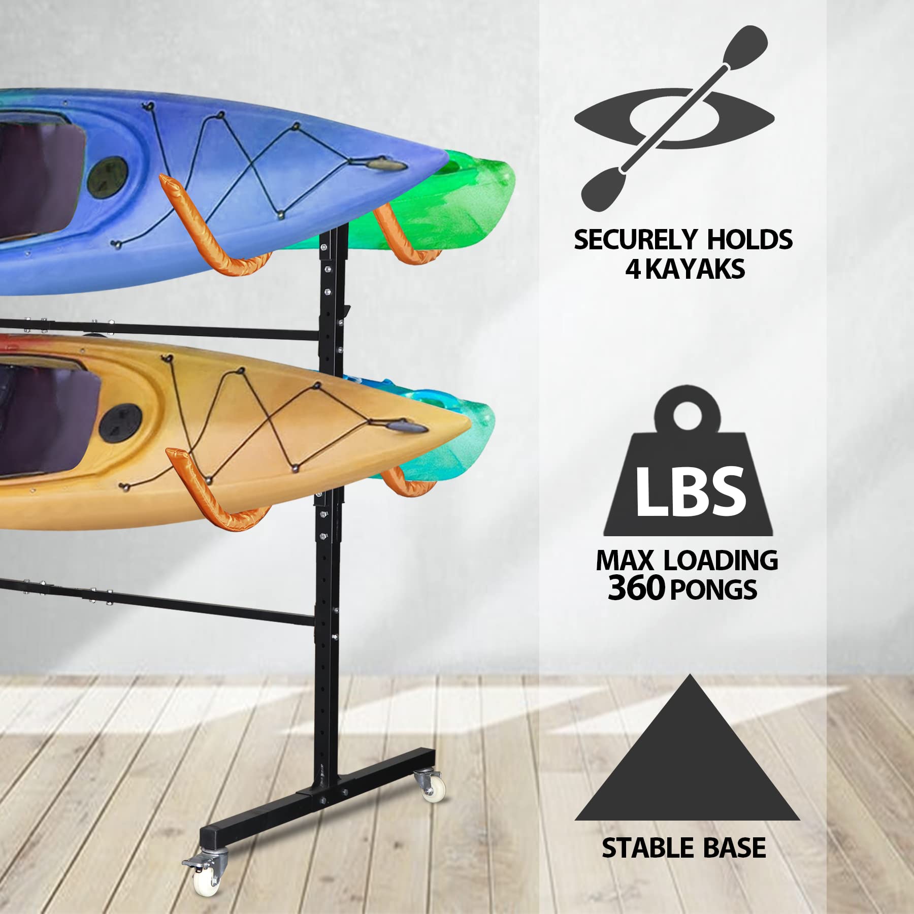 Snapklik.com : Freestanding Kayak Storage Rack, Kayak Racks For Outdoor ...