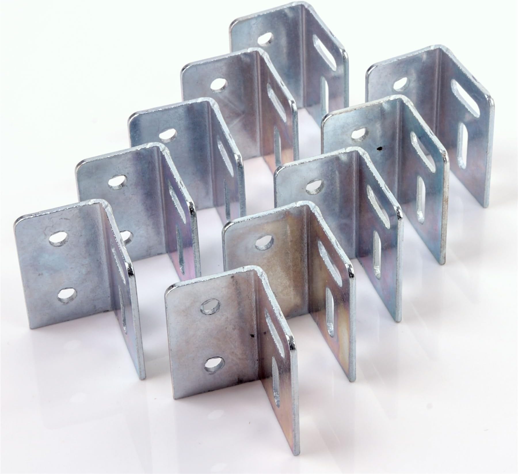 50 X Stretcher Plate Right Angle Bracket WORKTOP L Shape Corner Fixing ...