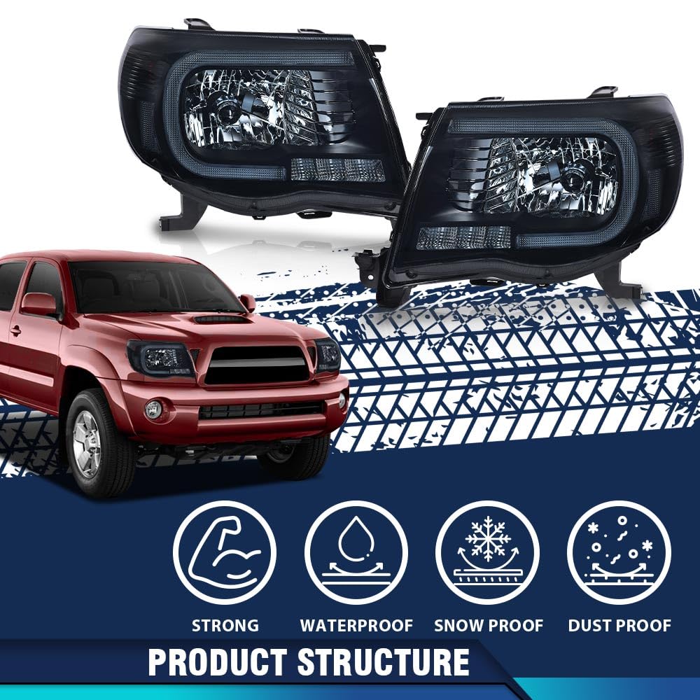 PIT66 LED Tube Projector Headlights Headlamps W/O Bulbs Compatible with ...