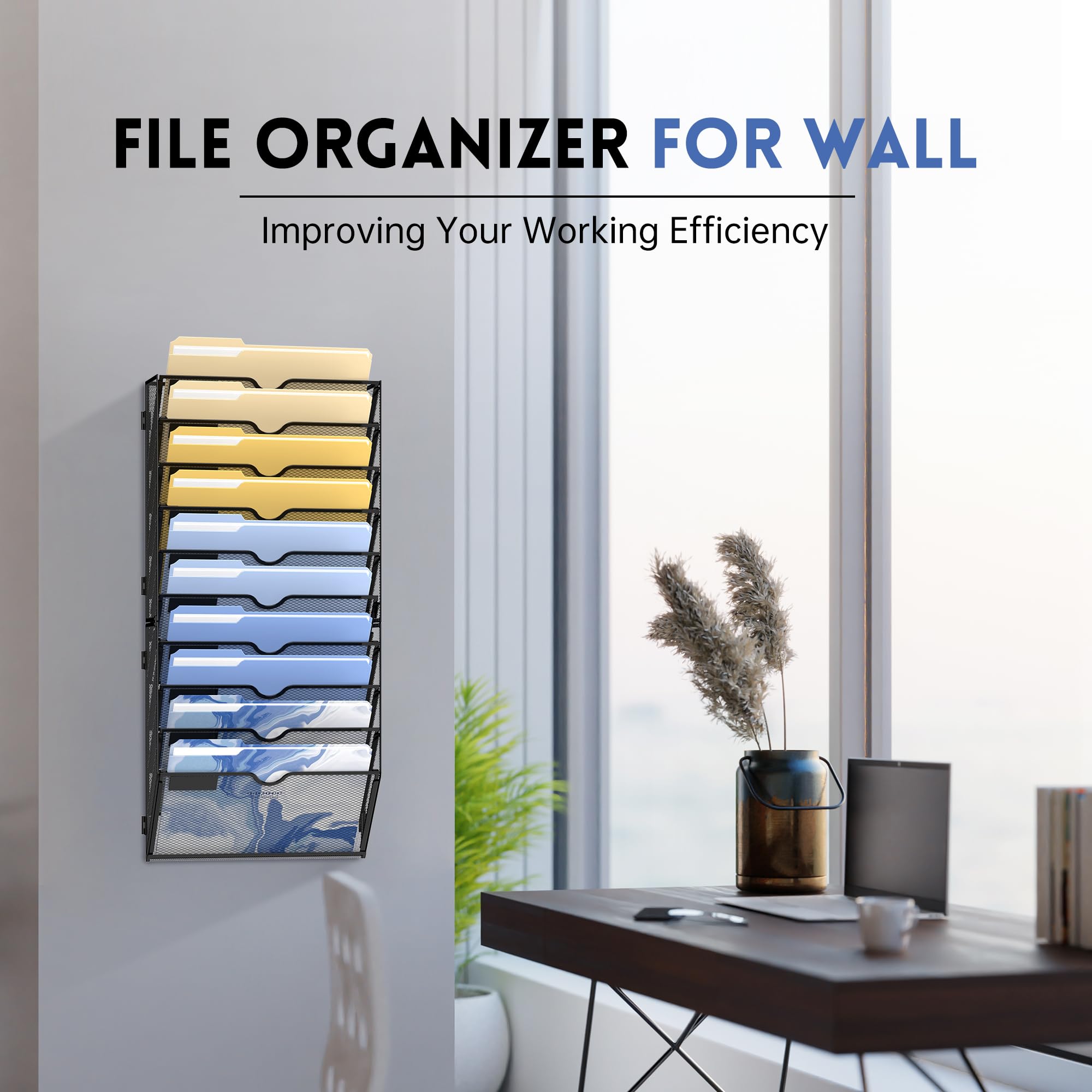 Snapklik.com : Wall File Organizer, 10 Tier Hanging File Organizer ...