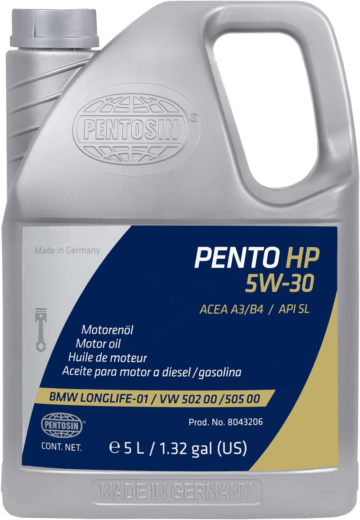 Pentosin 8043206 Pento High Performance 5W-30 Synthetic Motor Oil - 5 ...