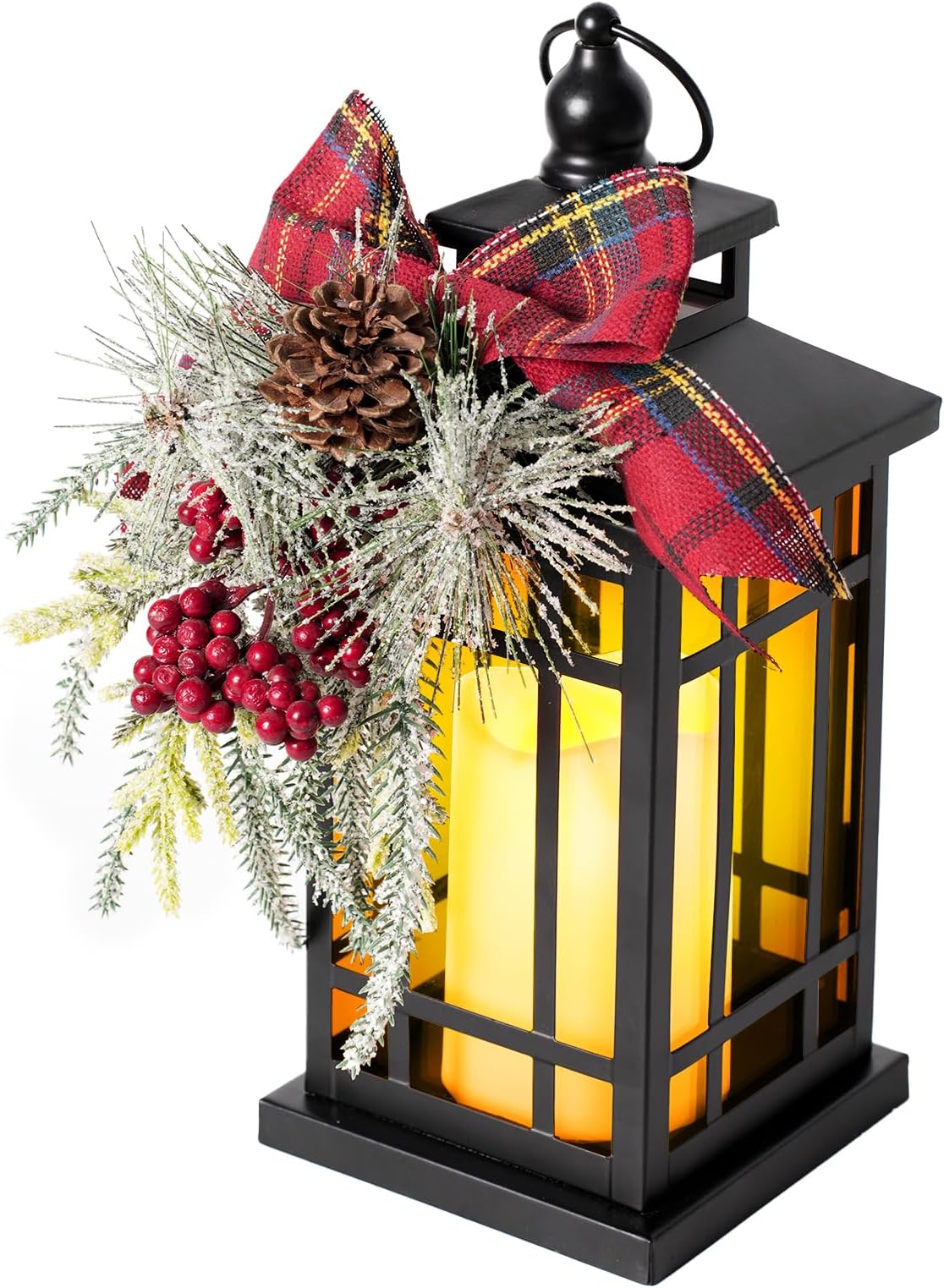 Amazon.com: ROCEEI 3 Pcs Christmas Decorative Lantern with Ornaments ...