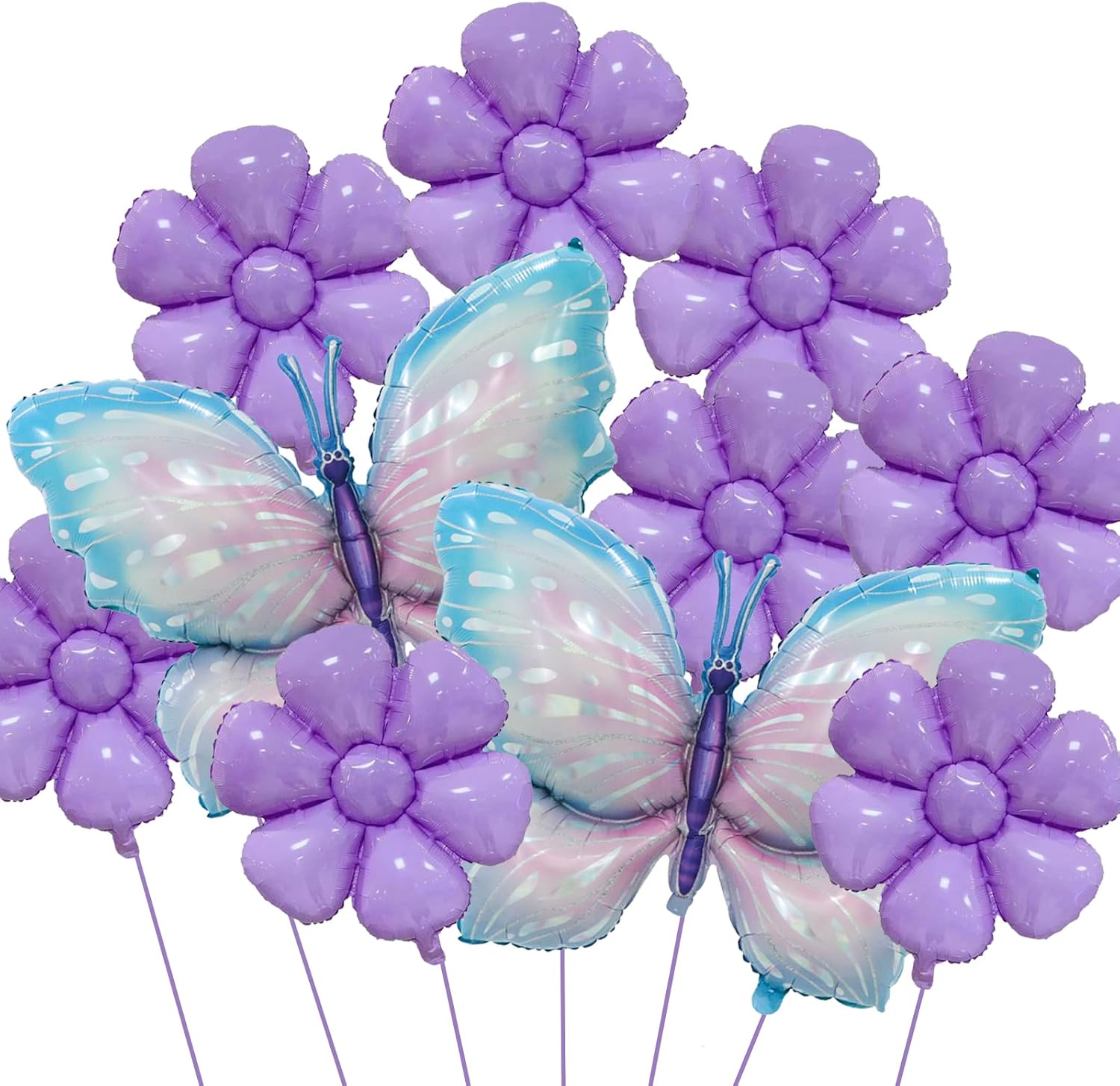 Amazon.com: BIEUFBJI Butterfly Balloons Gradient Purple Colorful ...