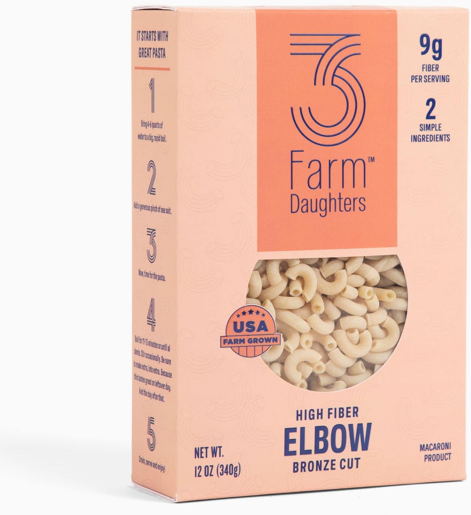 Amazon.com : Three Farm Daughters Elbow Pasta, 12 OZ : Grocery ...