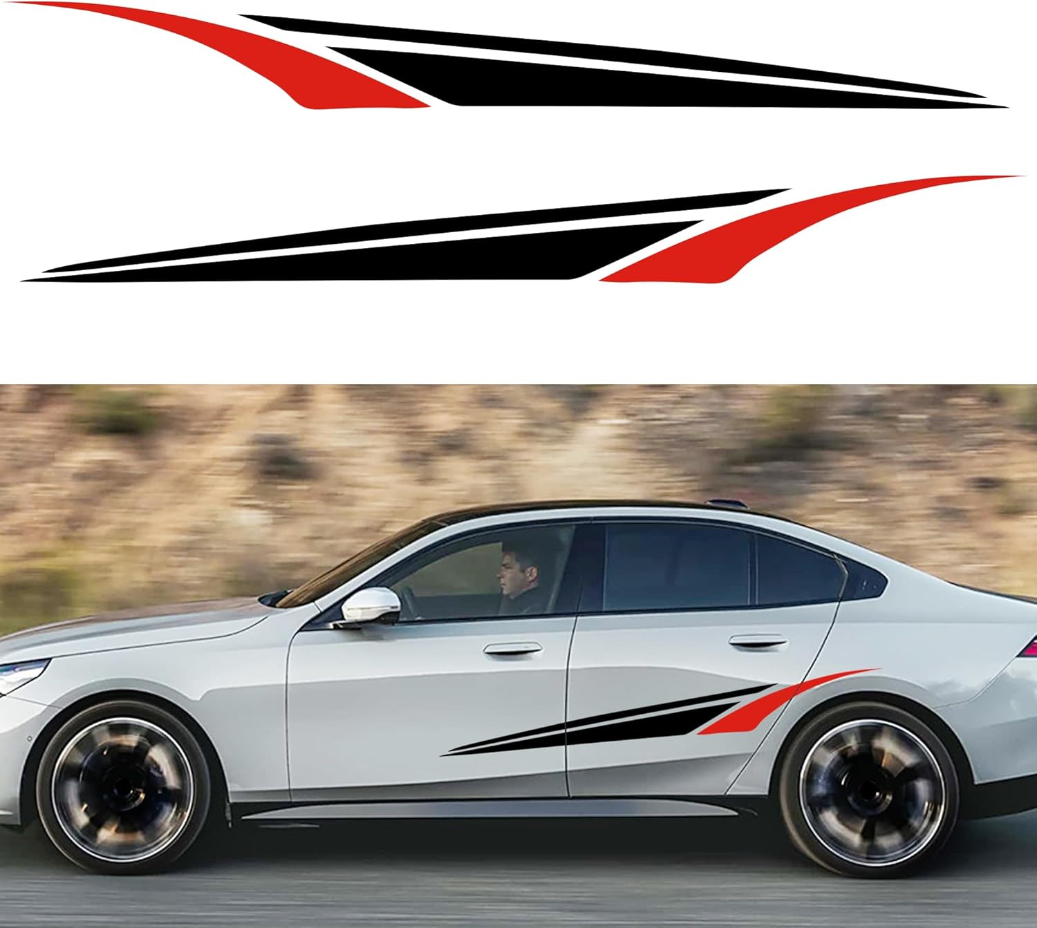 Amazon.com - TOMALL 2Pcs 59'' Sports Racing Stripe Sticker for Car Body ...