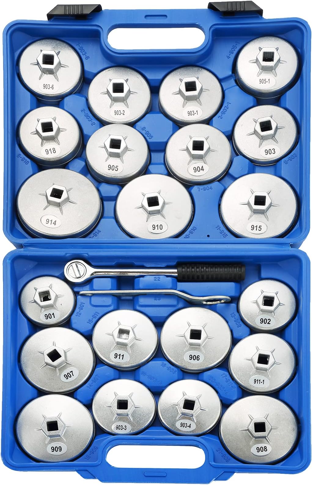 Amazon.com: Bicos 23pcs Aluminum Alloy Cup Type Oil Filter Cap Wrench ...