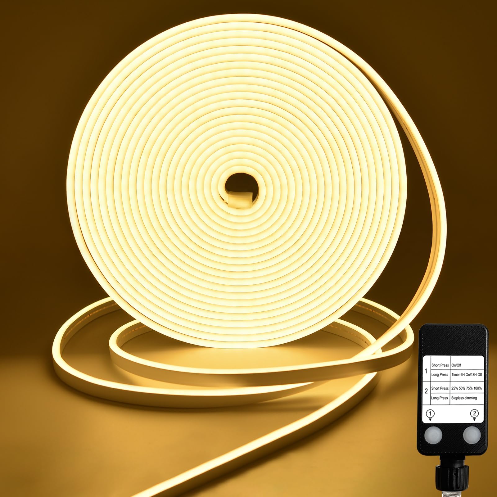 Amazon.com: CCILAND 33Ft LED Neon Rope Lights, 1200 LED Neon Lights ...