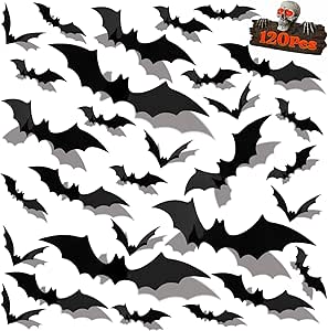 Amazon.com: Halloween Bat Decor, 120 Pcs Bat Stickers for Wall Indoor ...