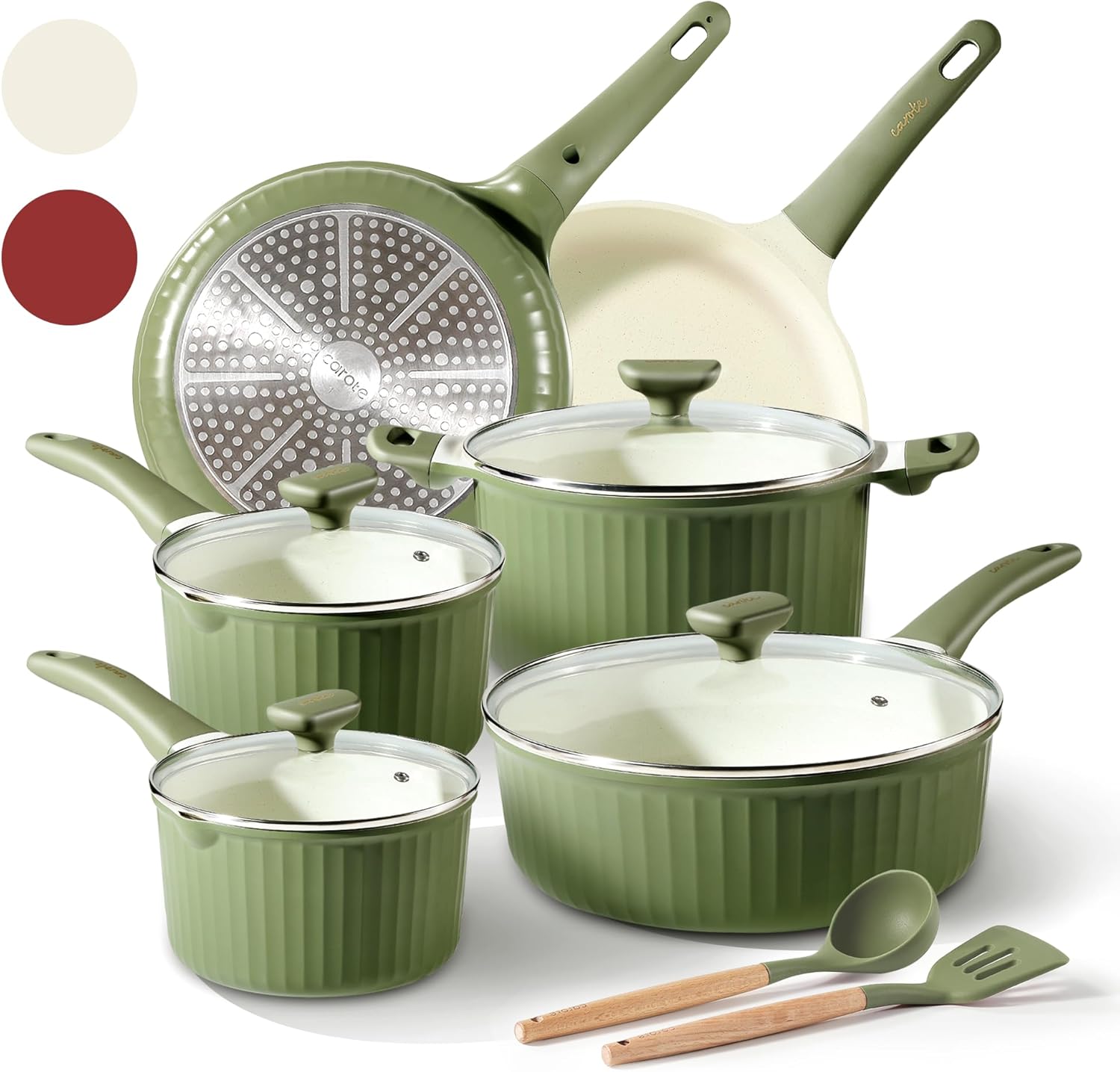 CAROTE 12pcs Pots and Pans Set Non Stick, Nonstick Kitchen Cookware ...