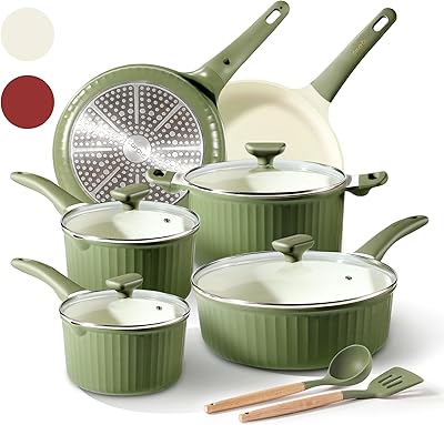 Amazon.com: CAROTE 11pcs Pots and Pans Set, Nonstick Cookware Set ...